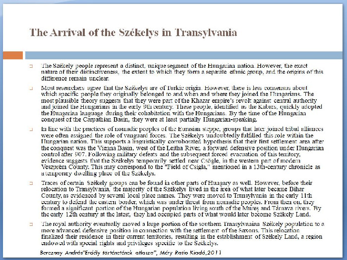 The Arrival of the Székelys in Transylvania :: Szemlélek
